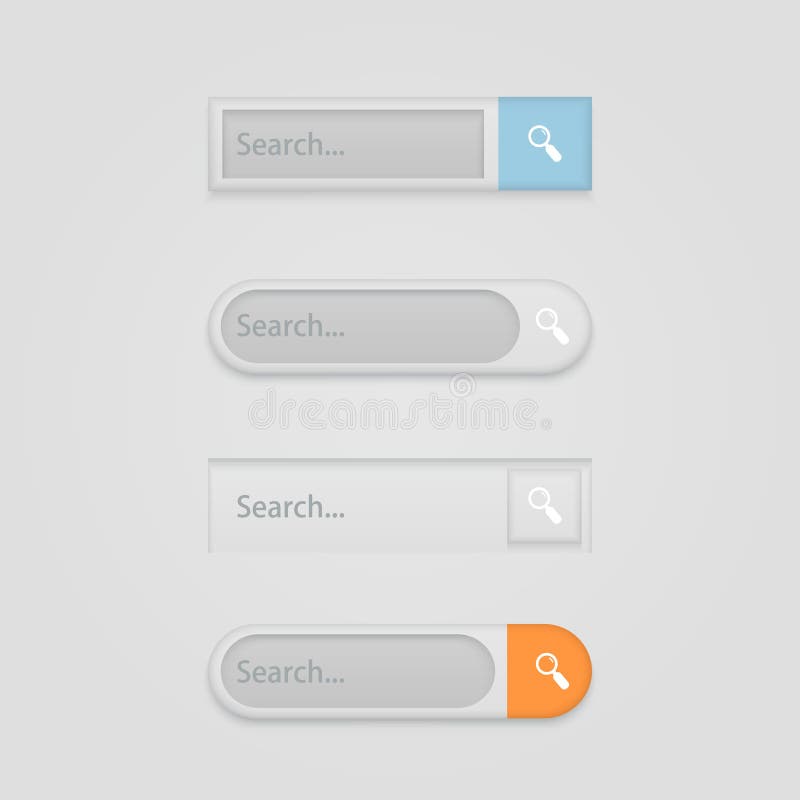 Vector Modern Search Bars Set on Gray Background Stock Vector ...
