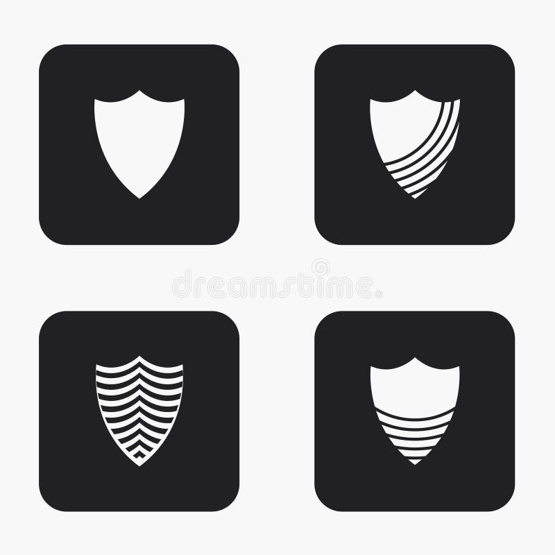 Vector Modern Shield Icons Set Stock Vector - Illustration of insignia ...