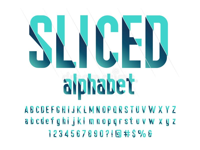 Sliced font stock vector. Illustration of style, shredded - 174199677
