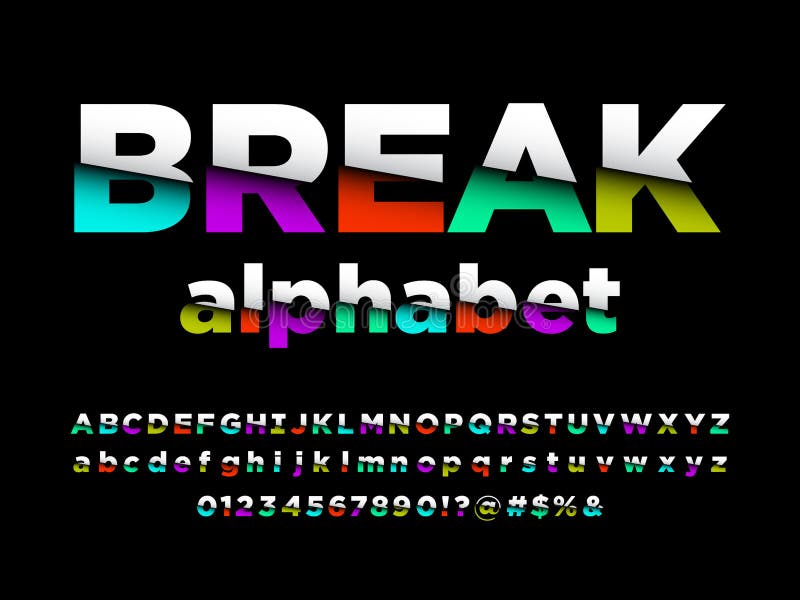 Split font stock vector. Illustration of type, font - 218832685