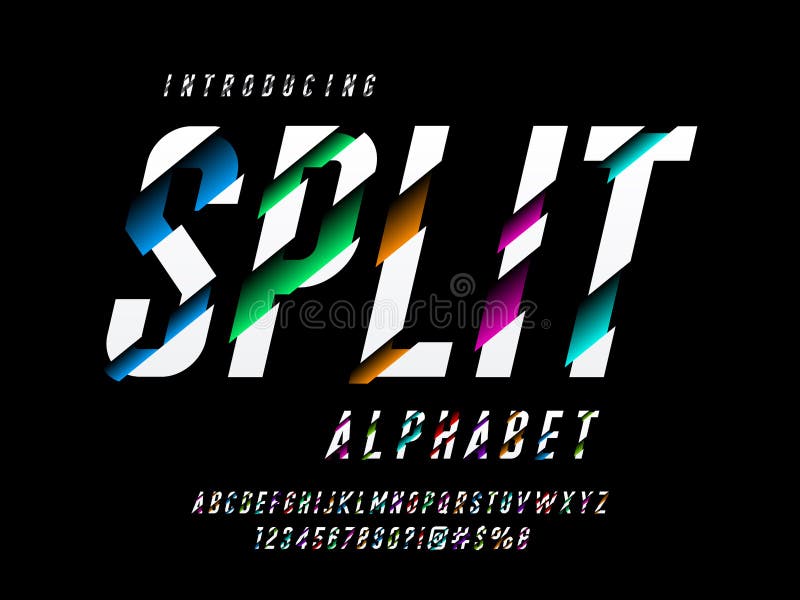 Split font stock vector. Illustration of distortion - 254390169