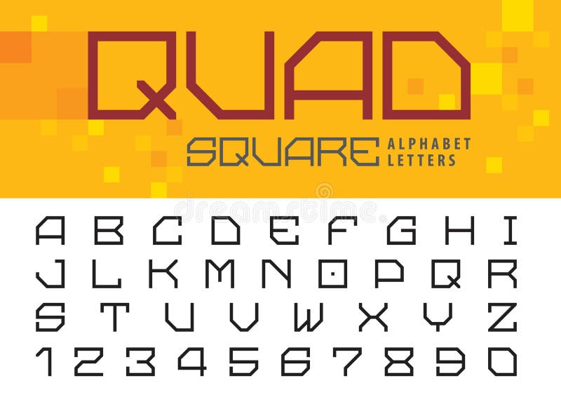 Vector Of Modern Alphabet Letters And Numbers Parallel Lines Stylized