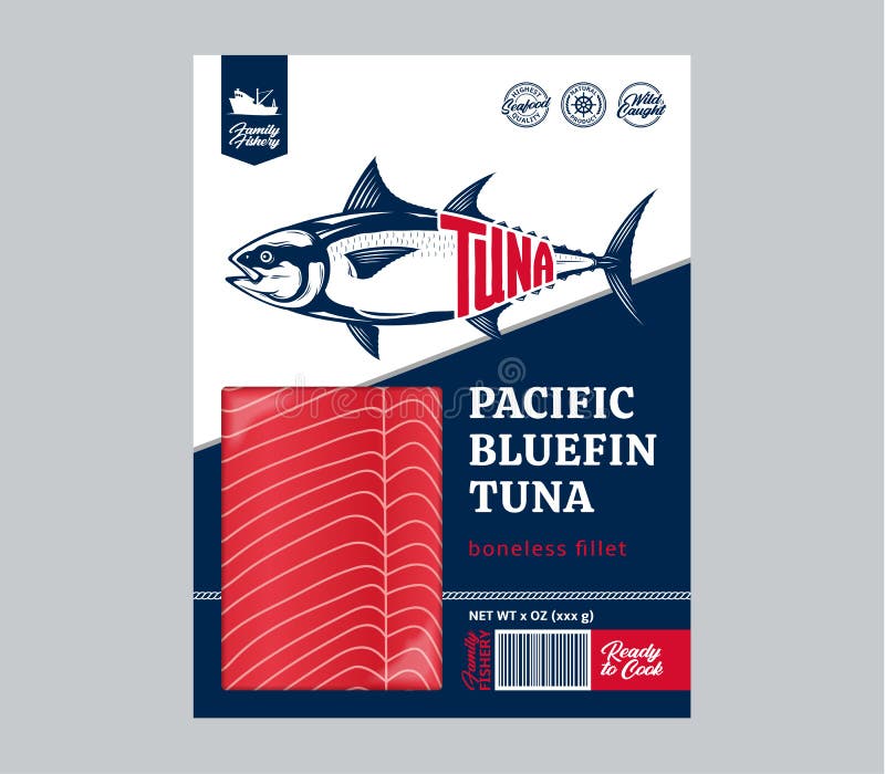 Vector Tuna Packaging Design Stock Vector - Illustration of albacore ...