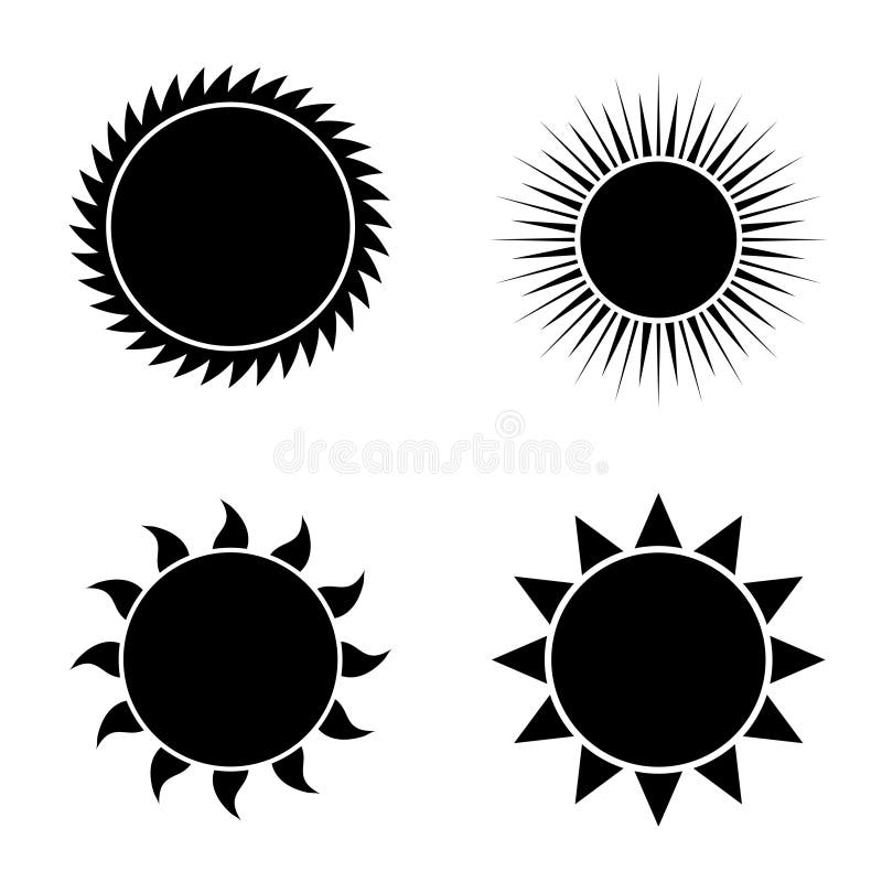 Vector Modern Sun Icons Set on White Stock Vector - Illustration of ...