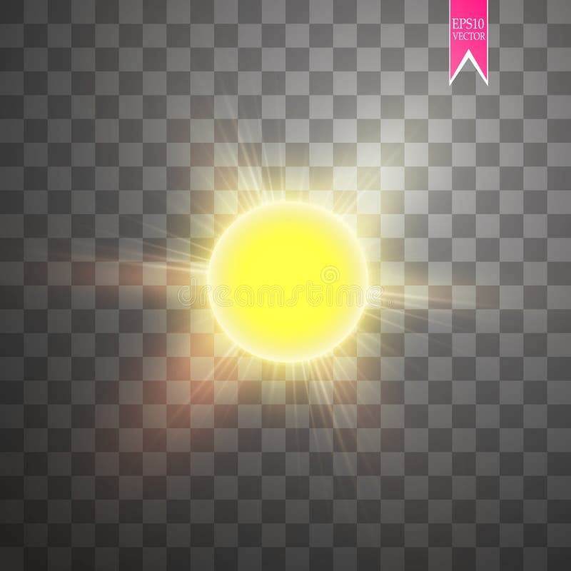 Vector Modern Sun Set on Sample Background. Sunshine Design Stock ...