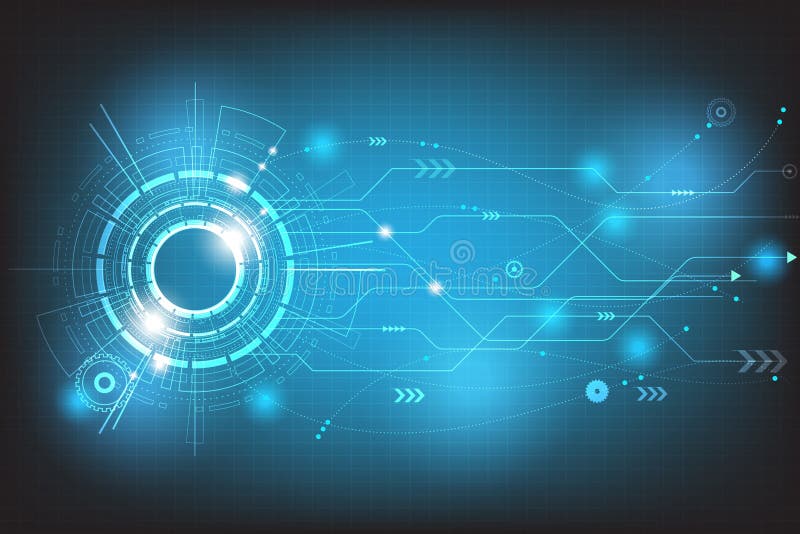 Vector Modern Technology Circle on Blue Background. Stock Vector ...