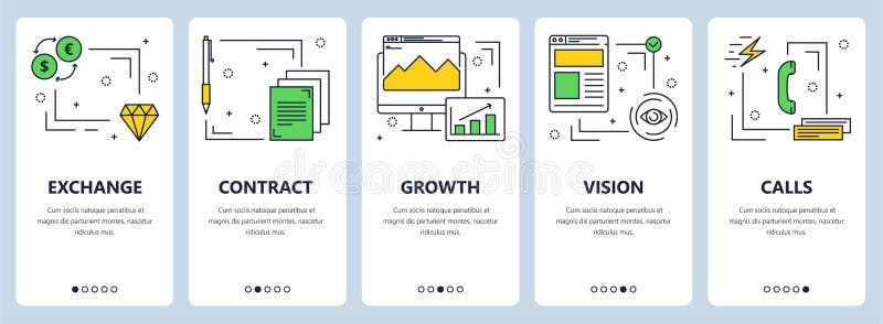 Vector Modern Thin Line Marketing Concept Web Banners Stock Vector ...