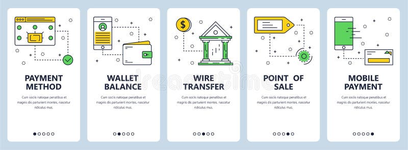 Vector Modern Thin Line Payment Vertical Web Banner Set Stock Vector ...