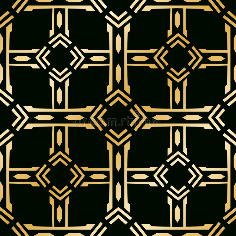 Vector Modern Tiles Pattern. Abstract Art Deco Seamless Monochrome ...