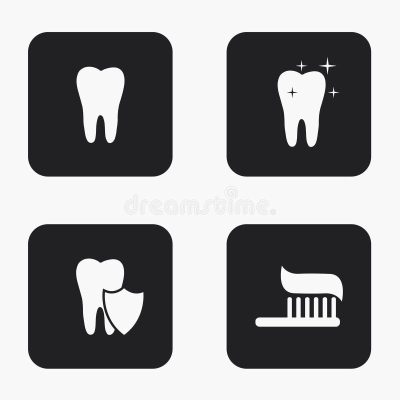 Set of Tooth Icons and Elements for Logo Design Stock Vector ...