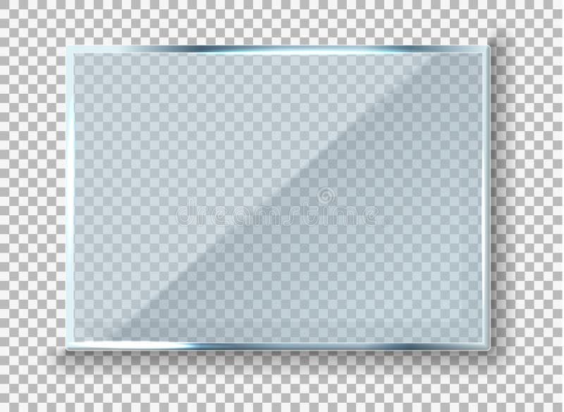 Reflecting Glass Banner. Gloss Rectangle Reflection 3d Panel Texture Or ...