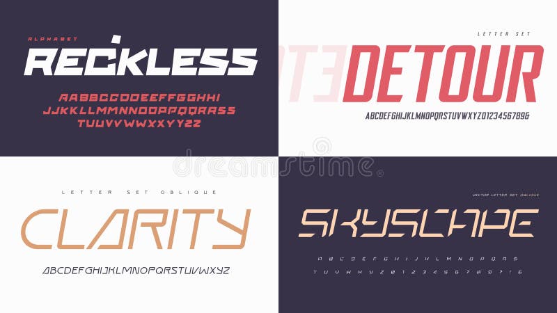 Vector Modern Uppercase Letter Sets With A Different Styles Stock ...