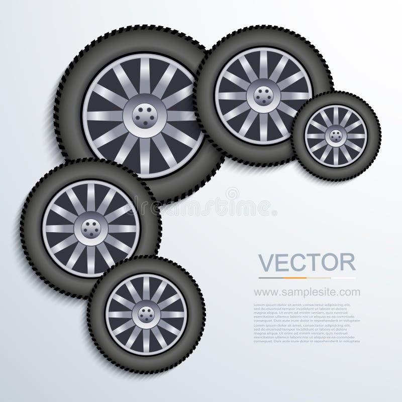 Vector Modern Wheels Background. Stock Vector - Illustration of tyres ...