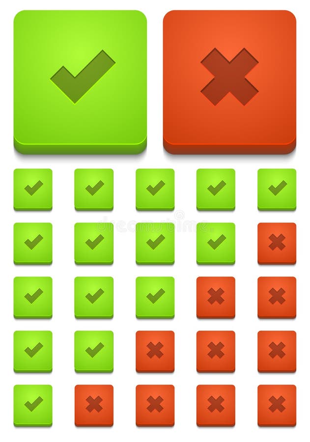 Vector Modern Yes and No Icons Set Stock Vector - Illustration of ...