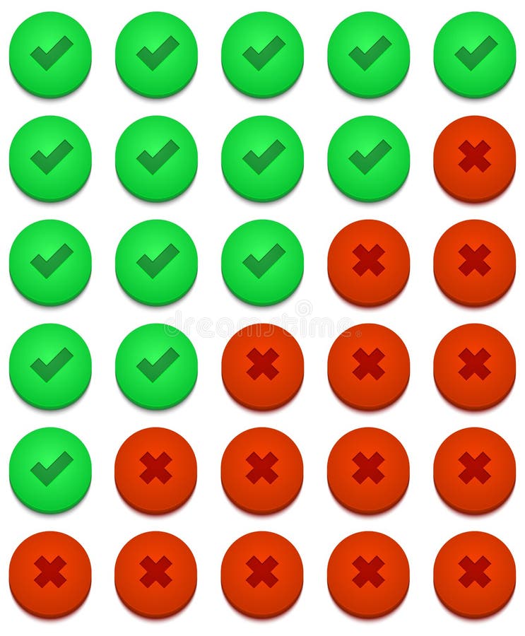 Vector Modern Yes and No Icons Set Stock Vector - Illustration of ...