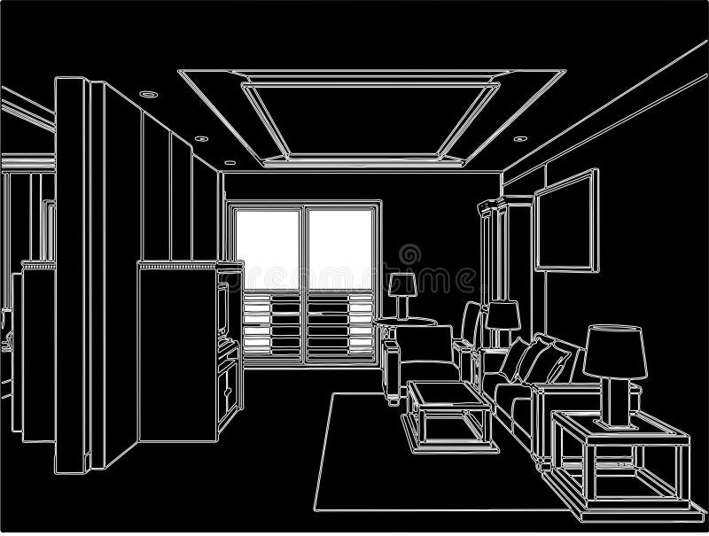 Vector Moderno 04 De La Sala De Estar Ilustración del Vector ...