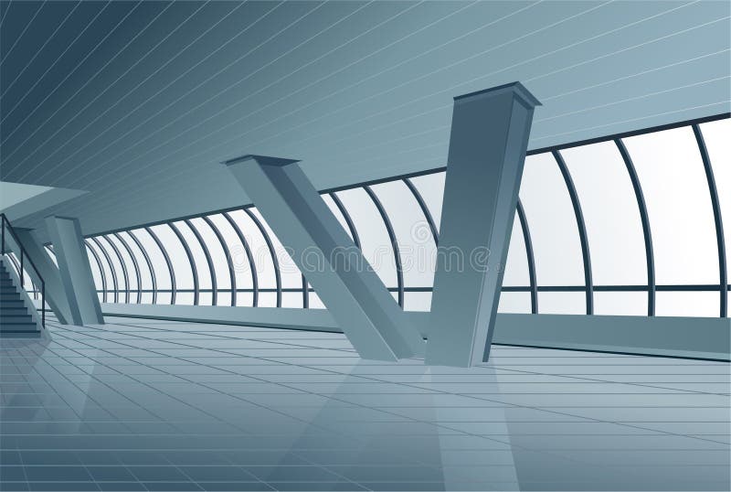 Vector Moderno Del Interior Del Edificio Ilustración del Vector ...