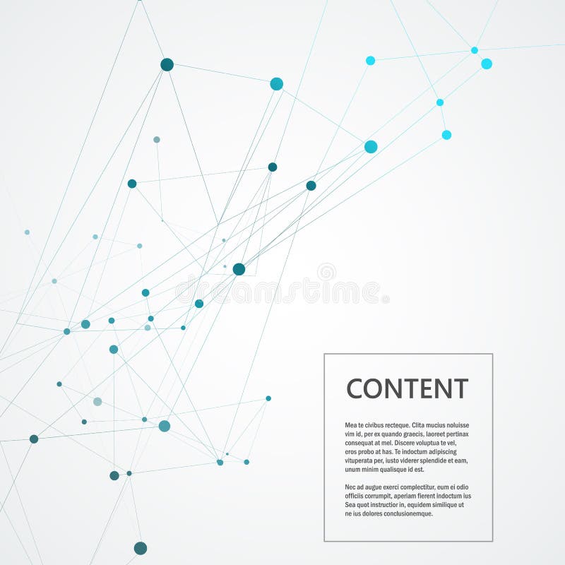 Vector Molecule Background and Blue Connection Dots and Lines Stock ...