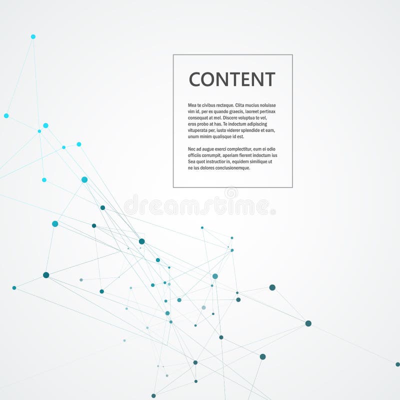 Vector Molecule Background and Blue Connection Dots and Lines Stock ...