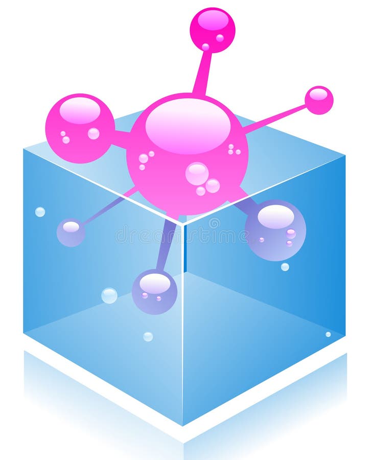 Vector Molecule in the Box. Stock Vector - Illustration of line ...