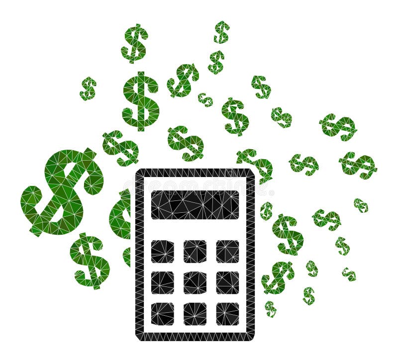 Vector Money Calculator Lowpoly Icon Stock Vector - Illustration of ...