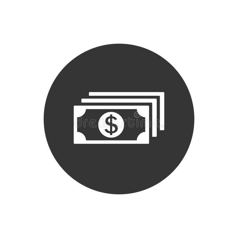Vector Money Icon on Gray in Flat Style Stock Vector - Illustration of ...