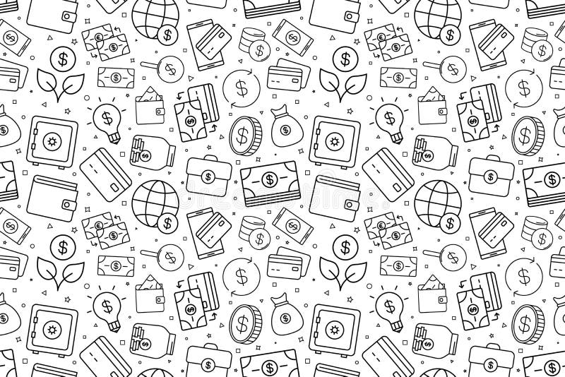 Vector Money Pattern. Finance Seamless Background Stock Illustration ...