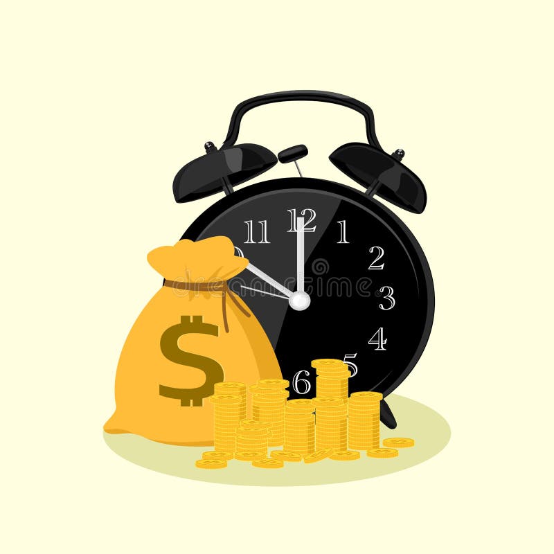 Vector with Money and Time, the Concept of a Perfect Life Stock Vector ...