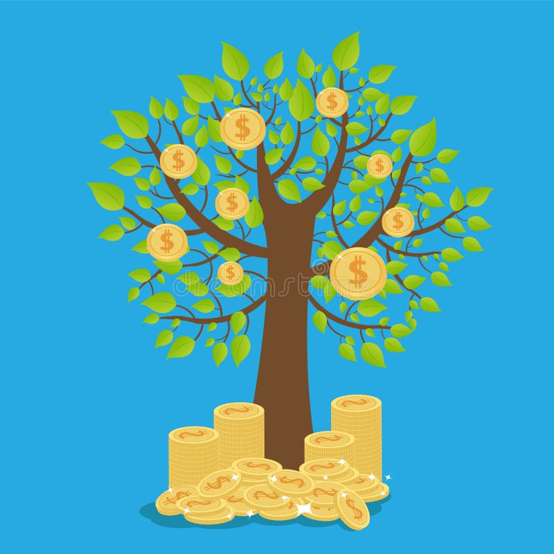 Vector Money Tree - Symbol of Successful Business Concept Stock Vector ...