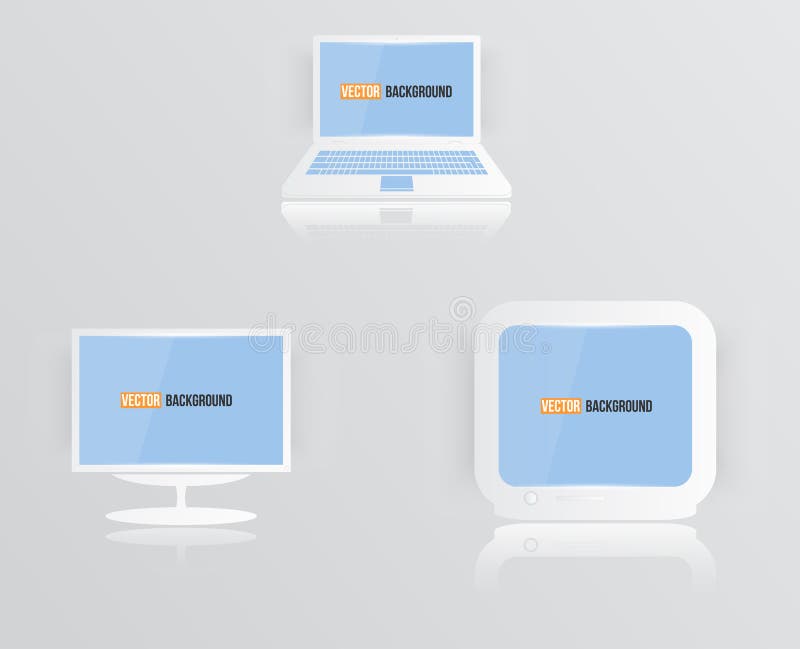 Vector Monitor Icon Blue 01.04.13 Stock Vector - Illustration of ...