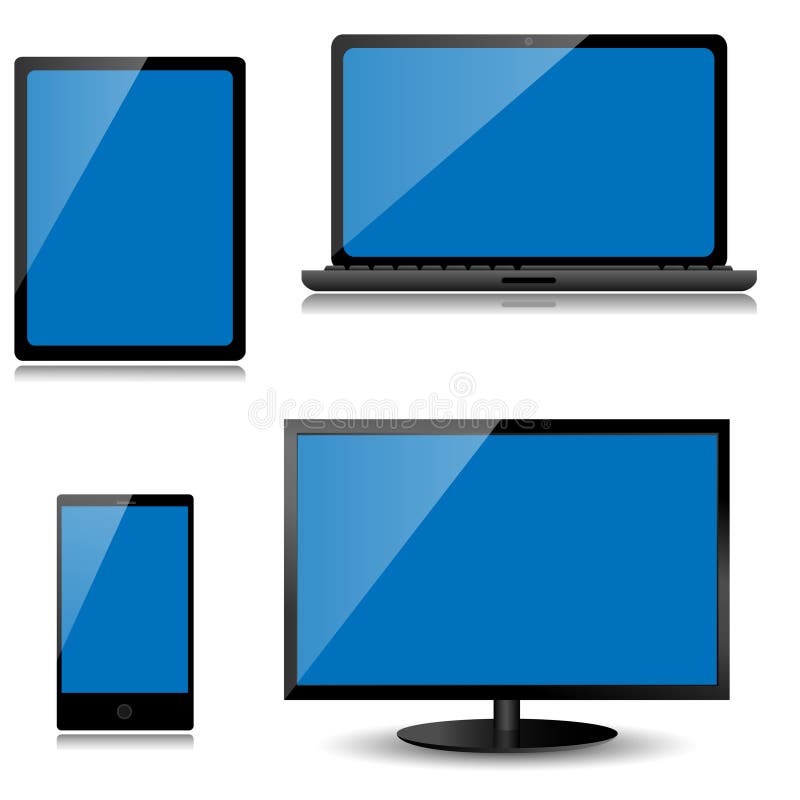 Vector Computer Icons Set 2 Stock Vector - Illustration of computer ...