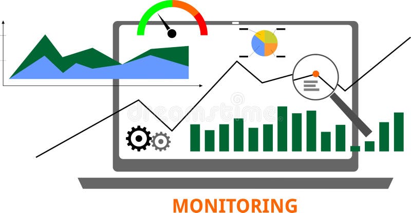 Vector - monitoring stock vector. Illustration of system - 56307782