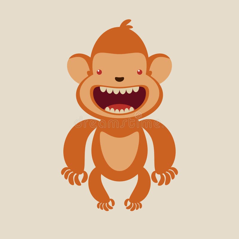 Vector monkey character. stock illustration. Illustration of label ...