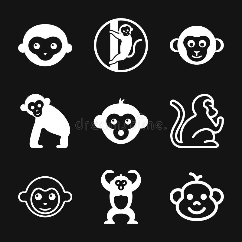Vector Monkey Icon Isolated on Background. Animal Symbol Stock ...