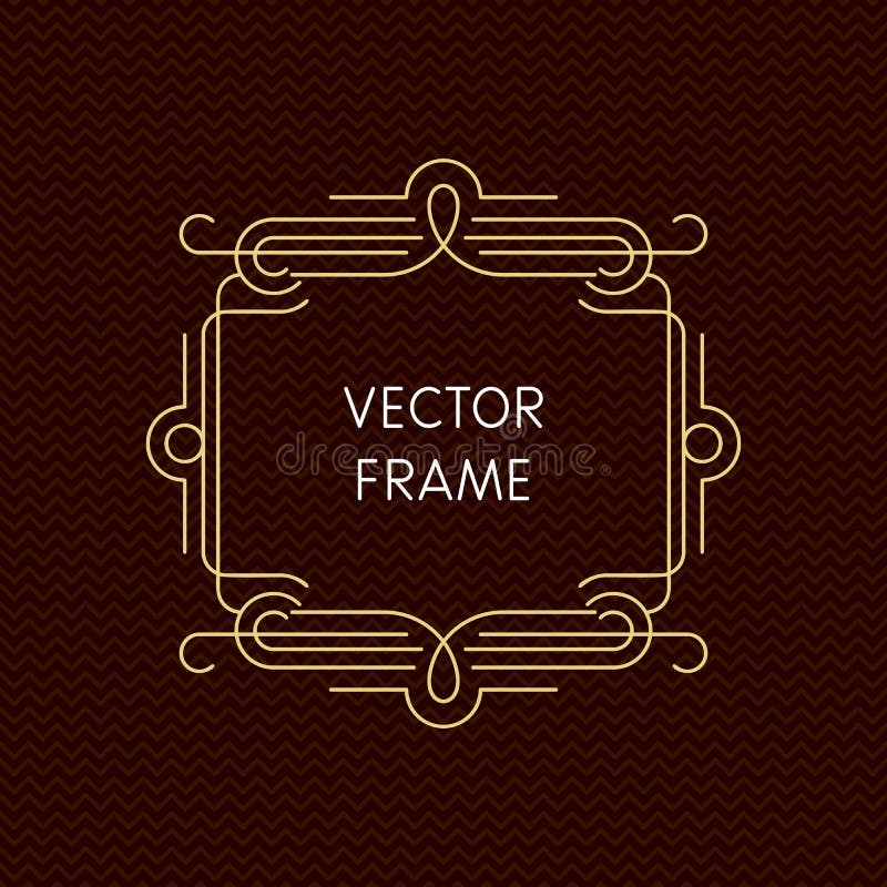 Vector Mono Line Frame with Copy Space Stock Vector - Illustration of ...