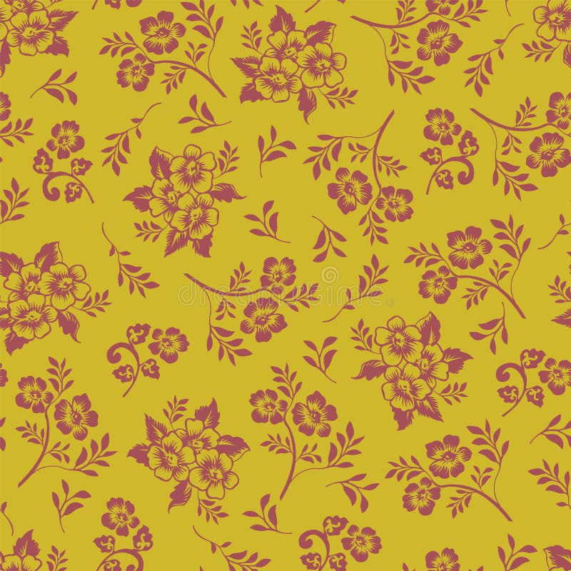 Vector Monochromatic Floral Seamless Pattern Digital Textile Print ...