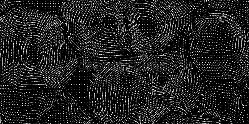 Vector Monochrome Field Visualization of Forces. Magnetic or ...