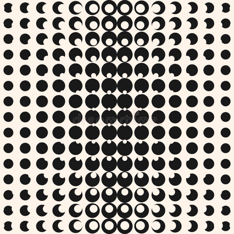 Vector Monochrome Geometric Halftone Seamless Pattern with Circles ... Vector Monochrome Geometric Halftone Seamless Pattern with Circles ...