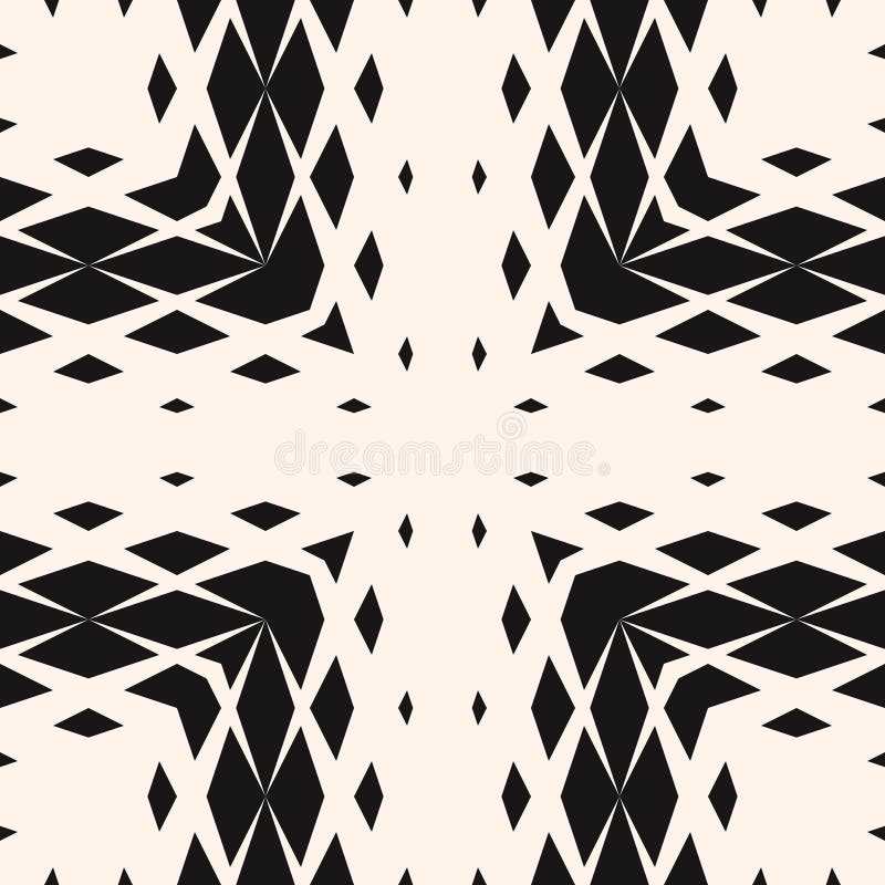 Vector Monochrome Geometric Halftone Seamless Pattern with Rhombuses ... Vector Monochrome Geometric Halftone Seamless Pattern with Rhombuses ...