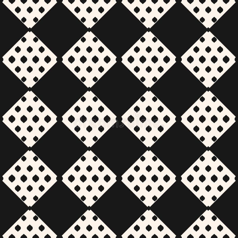 Vector Geometric Seamless Pattern with Polka Dots, Checkered Tiles ...