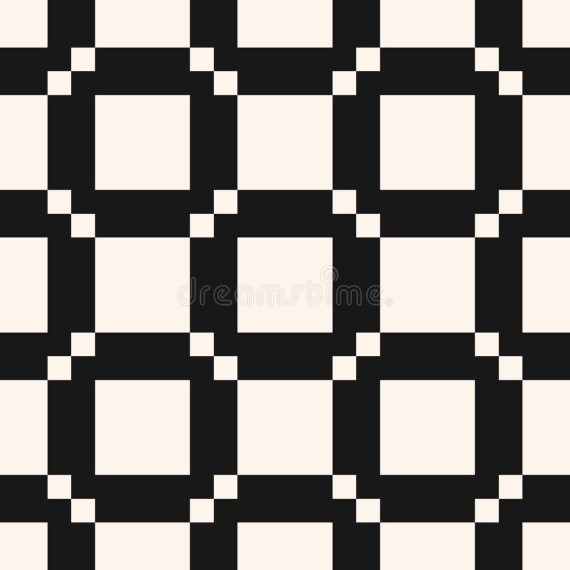 Vector Monochrome Geometric Seamless Pattern with Squares, Grid, Net ...