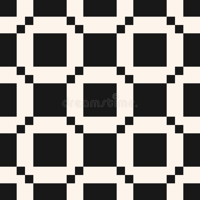 Vector Monochrome Geometric Seamless Pattern with Squares, Grid, Net ...