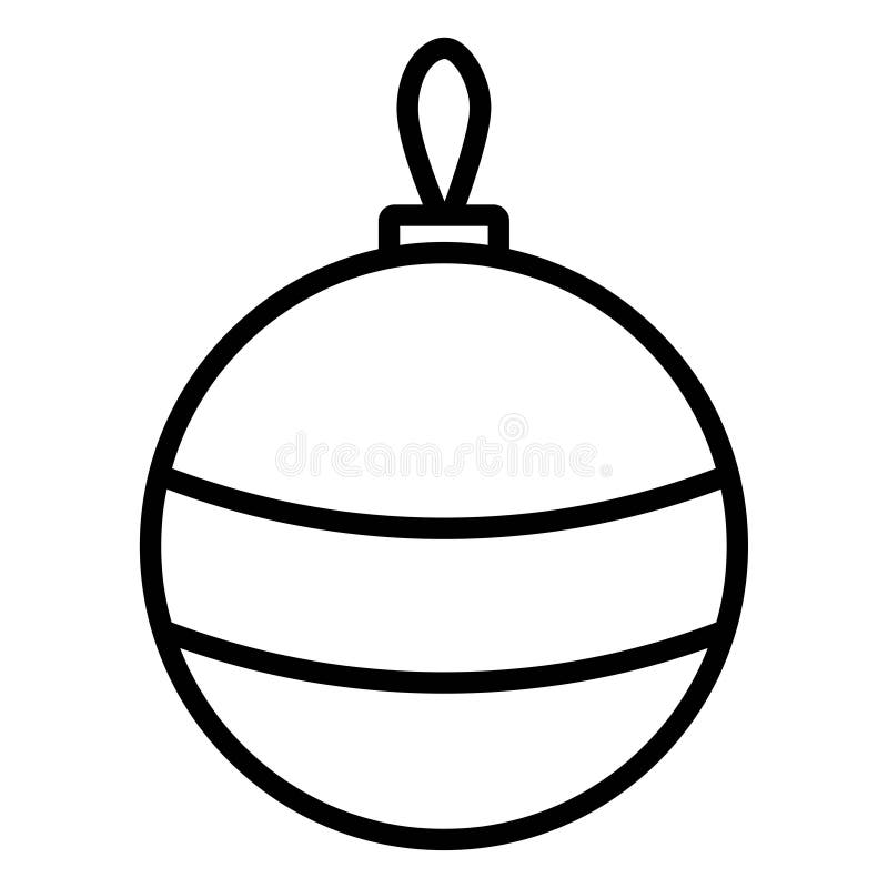 Vector Monochrome Illustration of Christmas Ball Logo Simple Outline ...