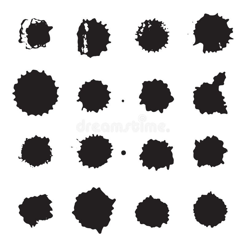 Vector Monochrome Ink Dots, Blots, Smudges and Drops Set Stock Vector ...