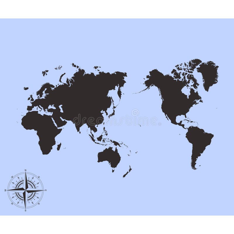 Pacific Centred World Colored Map Isolated on White. No Text Stock ... Pacific Centred World Colored Map Isolated on White. No Text Stock ...