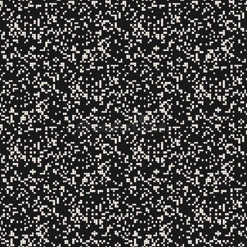 Vector Monochrome Pixel Background. Abstract Seamless Pattern with ...