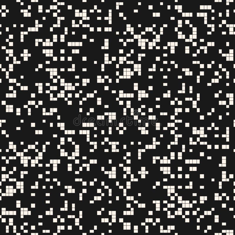 Vector Monochrome Pixel Background. Abstract Seamless Pattern with ...
