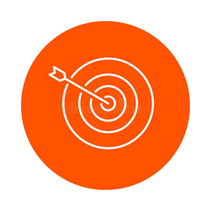 Vector Monochrome Round Arrow Icon Protruding from the Center of the ...