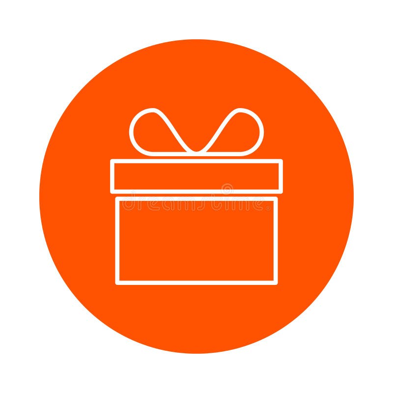 Vector Monochrome Round Gift Icon in a Box with a Bow, Flat Style Stock ...