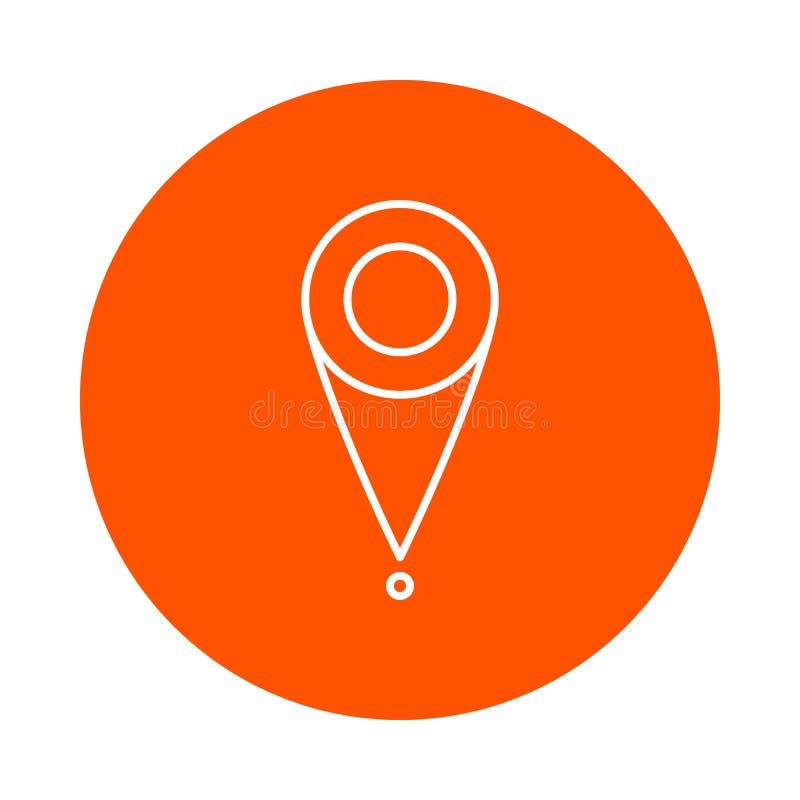 Vector Monochrome Round Icon of the Location Indicator on the Map, Flat ...